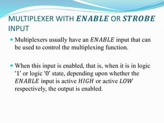 Lecture 7 Multiplexers and Demultiplexer | PDF