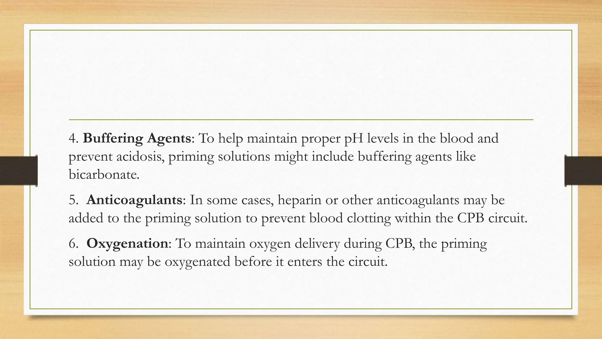 Priming solutions in cardiac perfusion during pulmonary bypass | PPTX