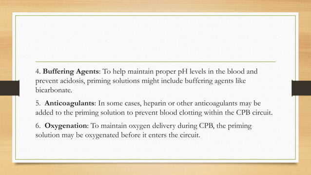 Priming solutions in cardiac perfusion during pulmonary bypass | PPTX ...