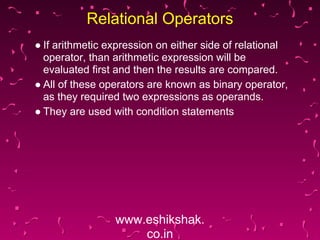 Lecture 7 relational_and_logical_operators | PDF