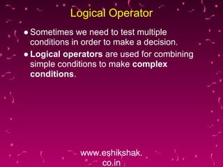 Lecture 7 relational_and_logical_operators | PDF