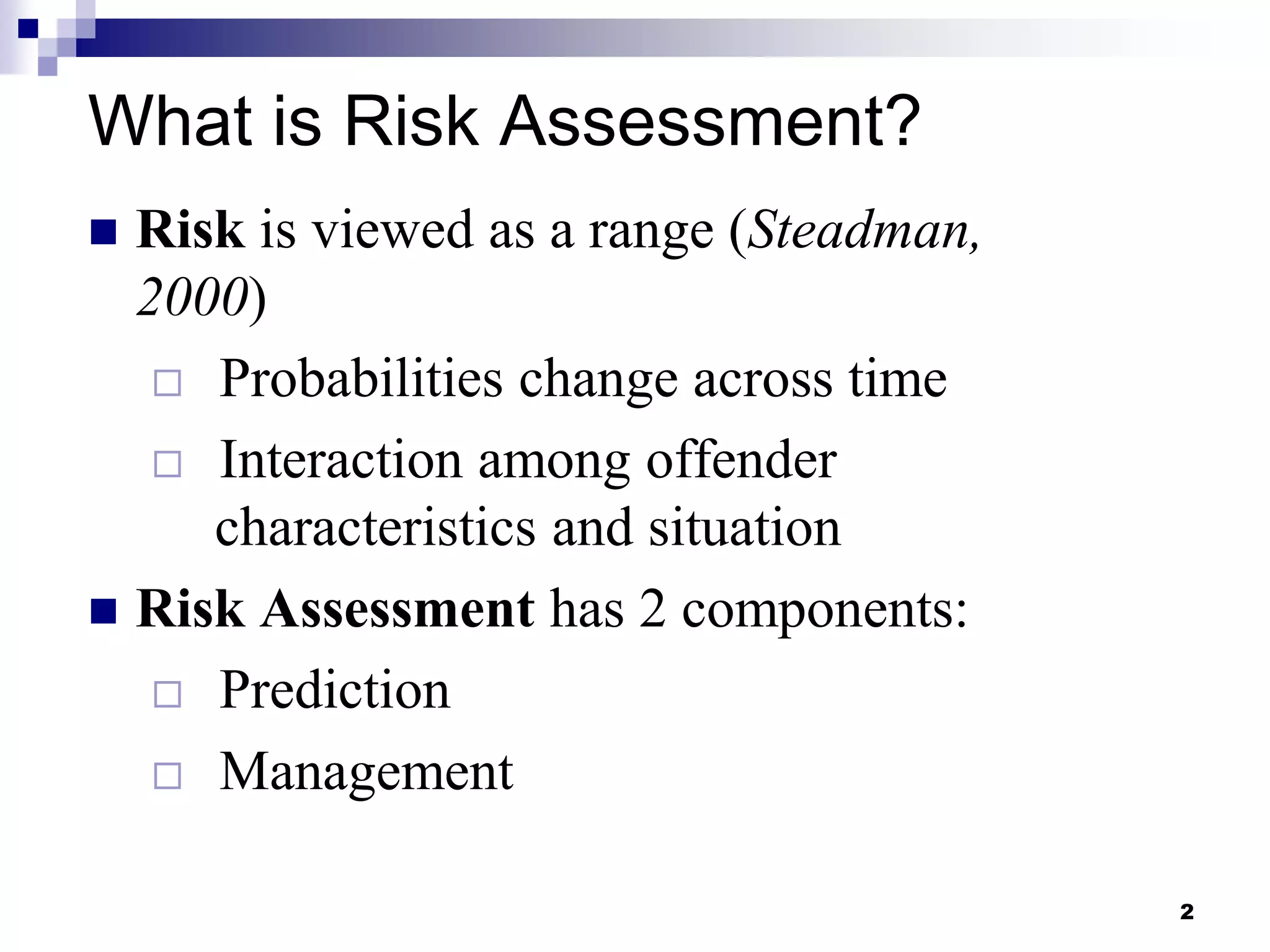 Forensic Psychology: Risk Assessment | PDF