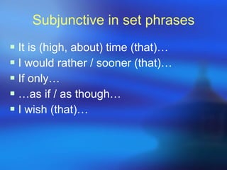 Lecture 7 Subjunctive Mood | PPT