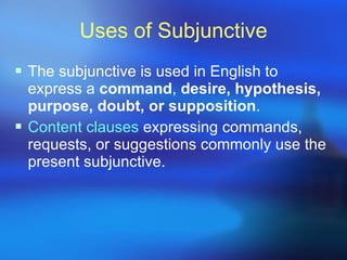 Lecture 7 Subjunctive Mood | PPT
