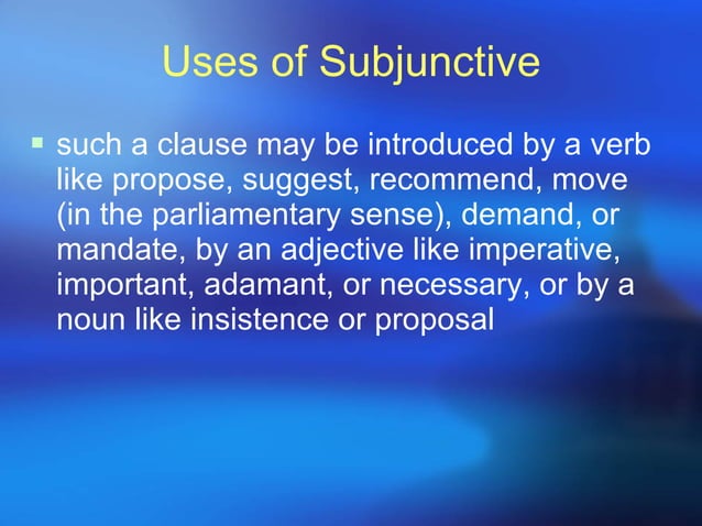 Lecture 7 Subjunctive Mood | PPT