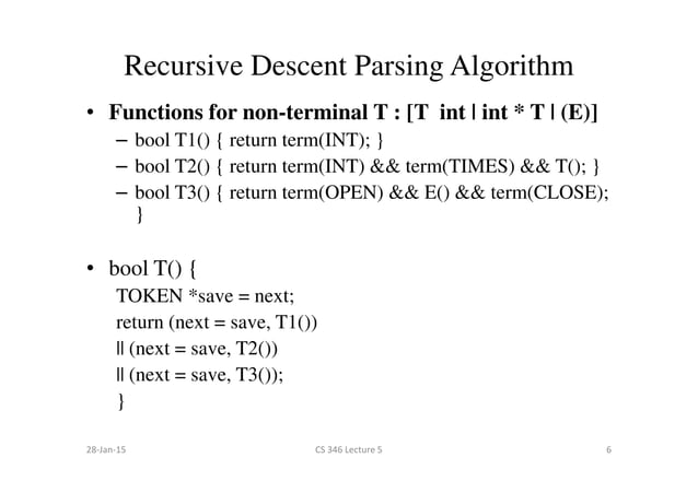 Lecture7 syntax analysis_3 | PPT | Free Download