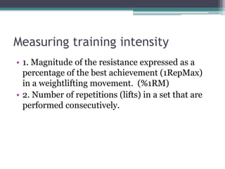 Strength and Conditioning: Training Intensity | PPTX