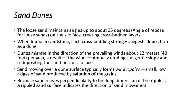 Wind deposition, loess and dunes | PPT