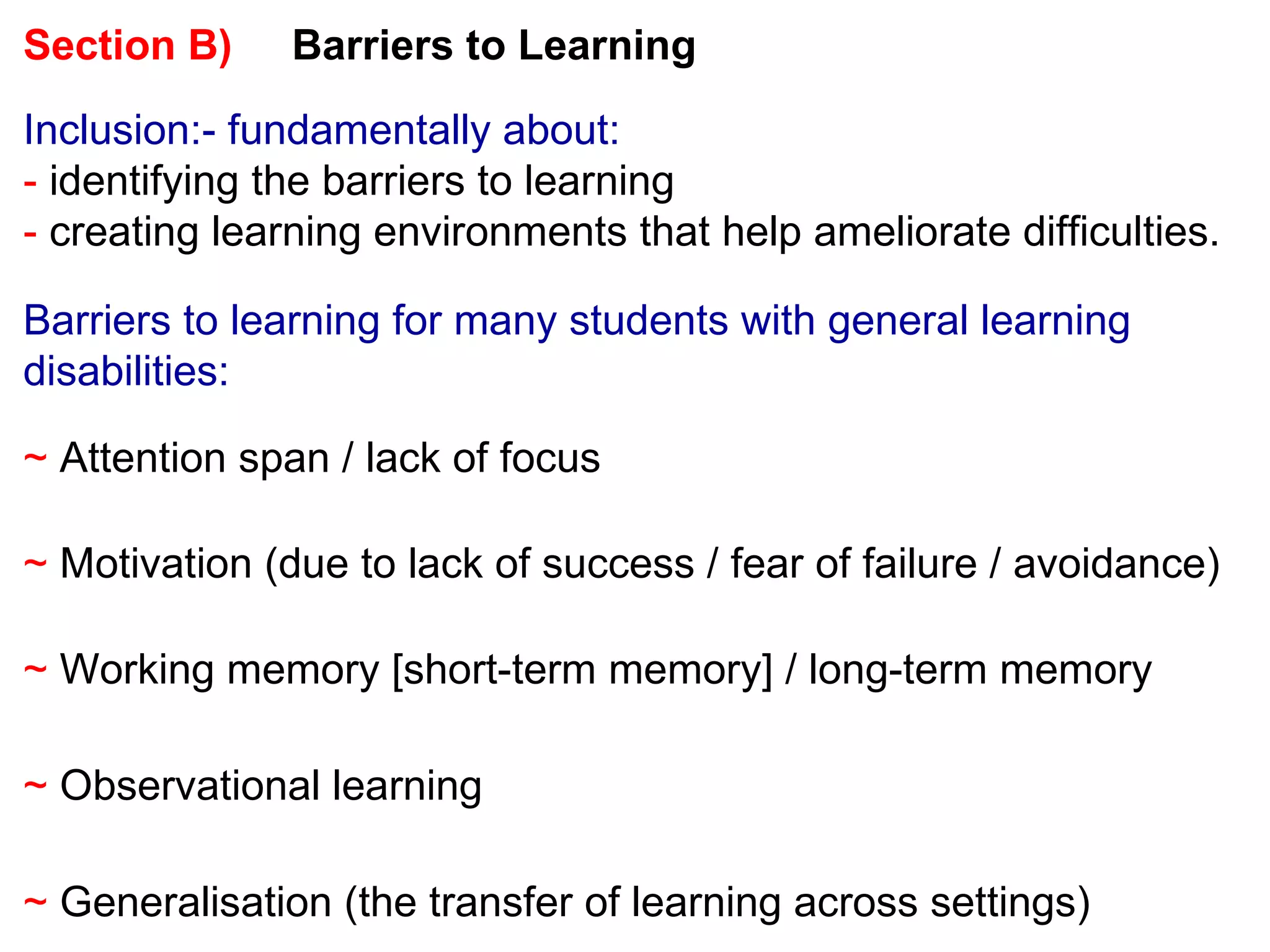 Teaching students with general learning disabilities | PPT
