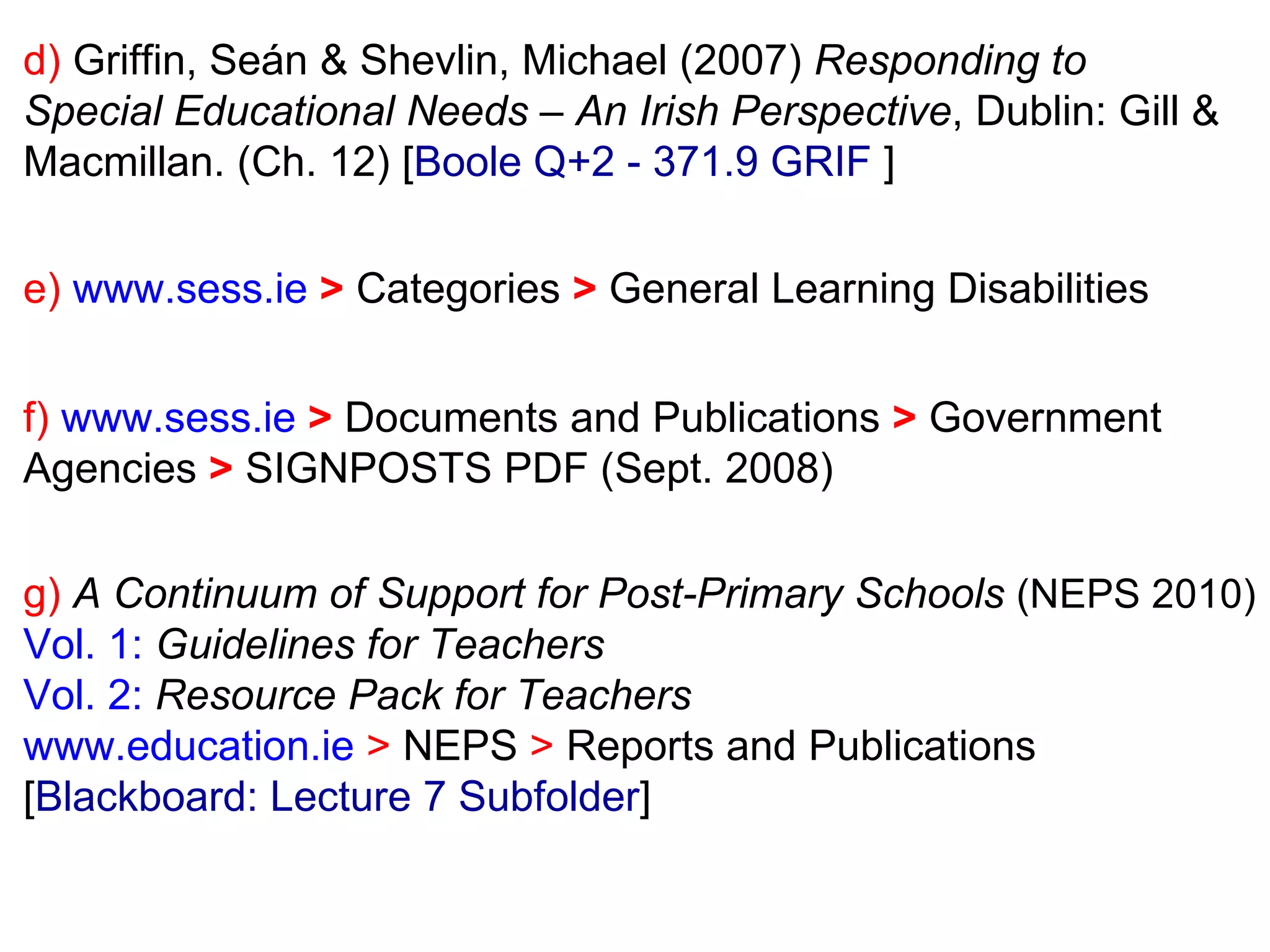 Teaching students with general learning disabilities | PPT