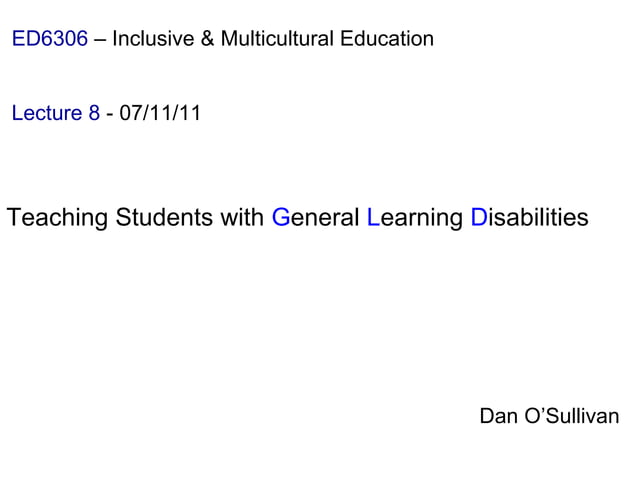 Teaching students with general learning disabilities | PPT