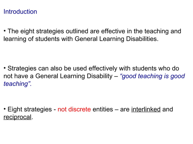 Teaching students with general learning disabilities | PPT