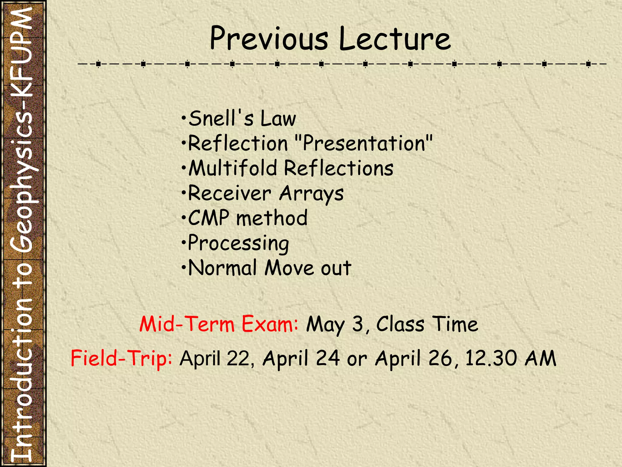 ÖNCEL AKADEMİ: INTRODUCTION TO GEOPHYSICS | PPT | Geology | Science