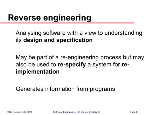 Software Re-Engineering | PPT