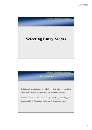 Lecture 8 - Analyzing International Opportunities and Selecting Entry ...