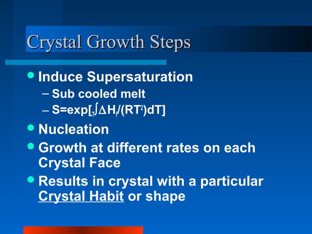 Lecture8.0 silicon crystal growth | PPT | Chemistry | Science