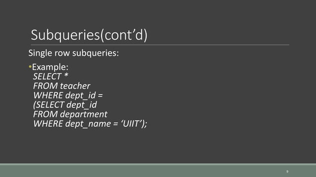 SQL Subqueries - Oracle SQL Fundamentals | PPT | Free Download SQL Subqueries - Oracle SQL Fundamentals | PPT | Free Download