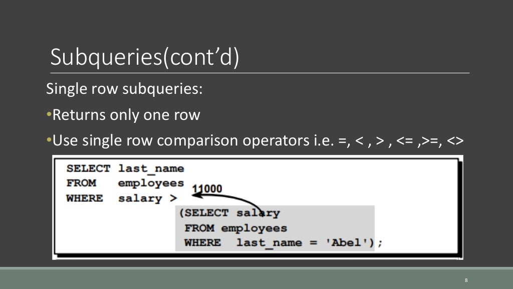 SQL Subqueries - Oracle SQL Fundamentals
