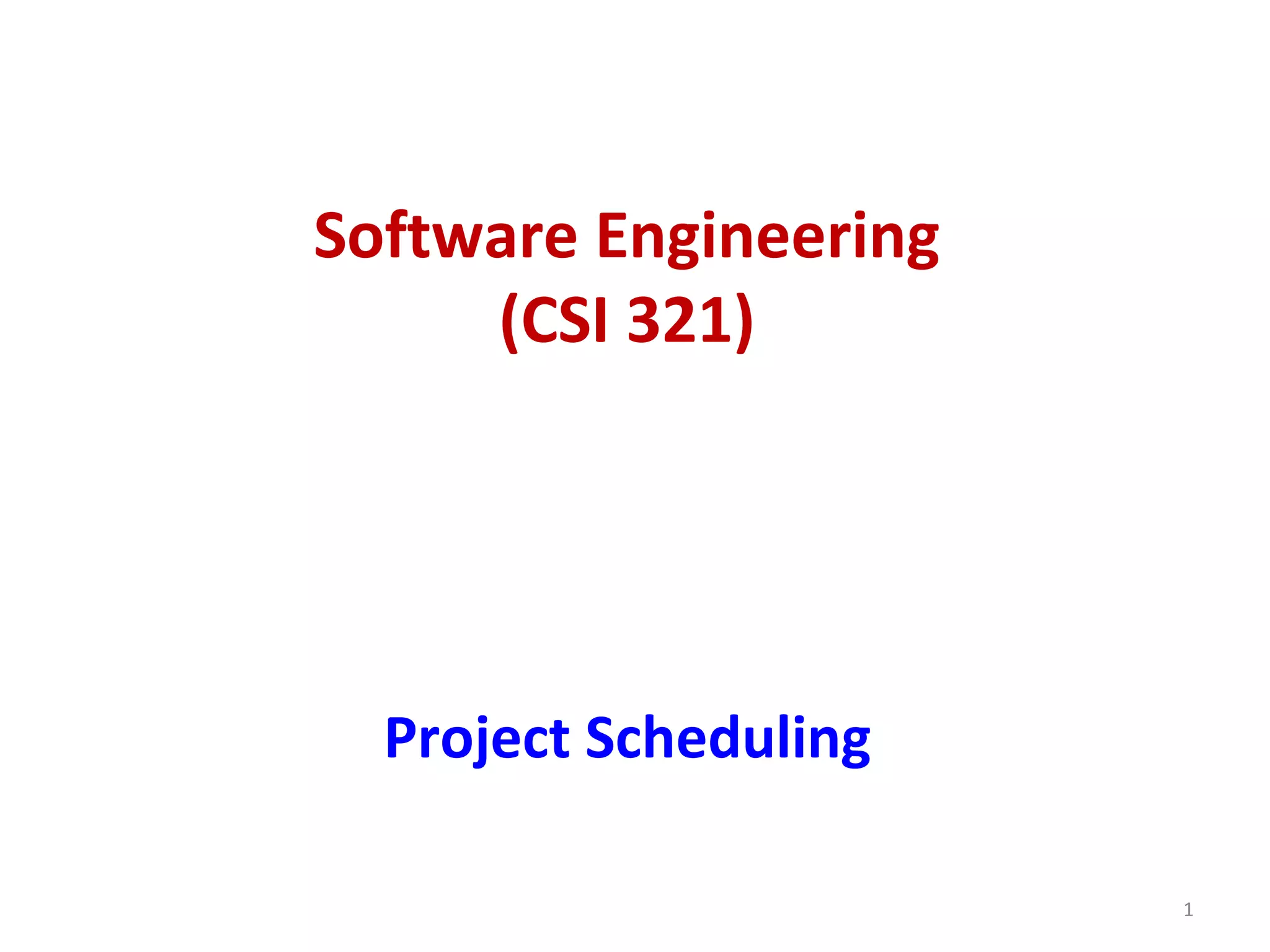 Software Engineering (Project Scheduling) | PPT
