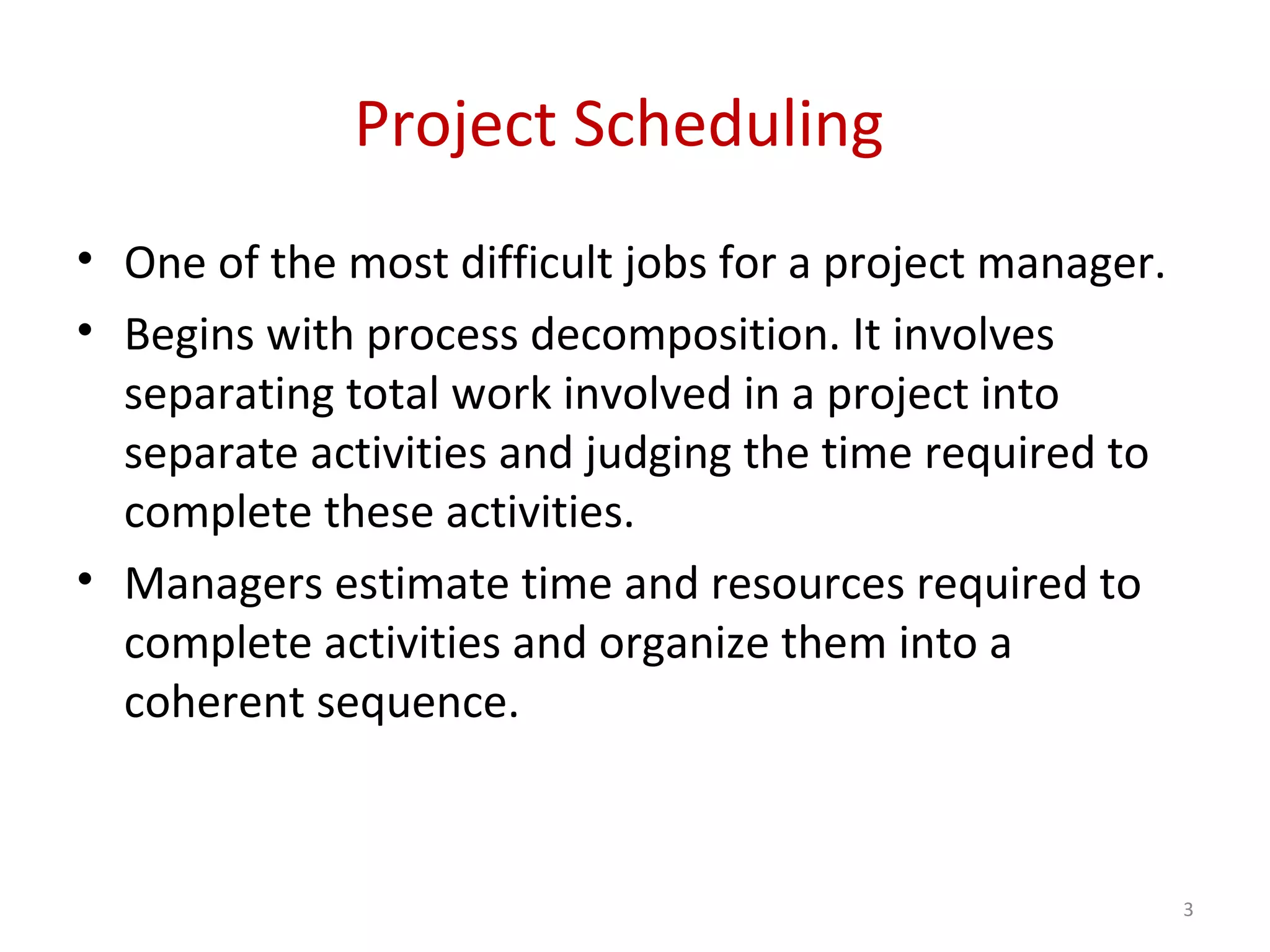 Software Engineering (Project Scheduling) | PPT
