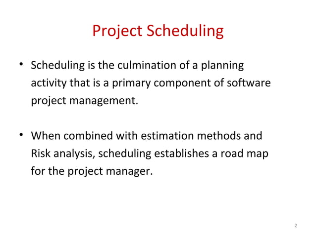 Software Engineering (Project Scheduling) | PPT