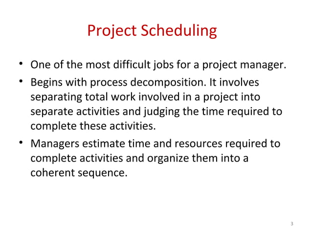 Software Engineering (Project Scheduling) | PPT