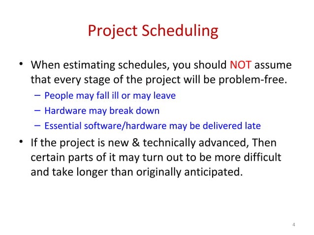Software Engineering (Project Scheduling) | PPT