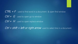 find and replace in ms word | PPTX