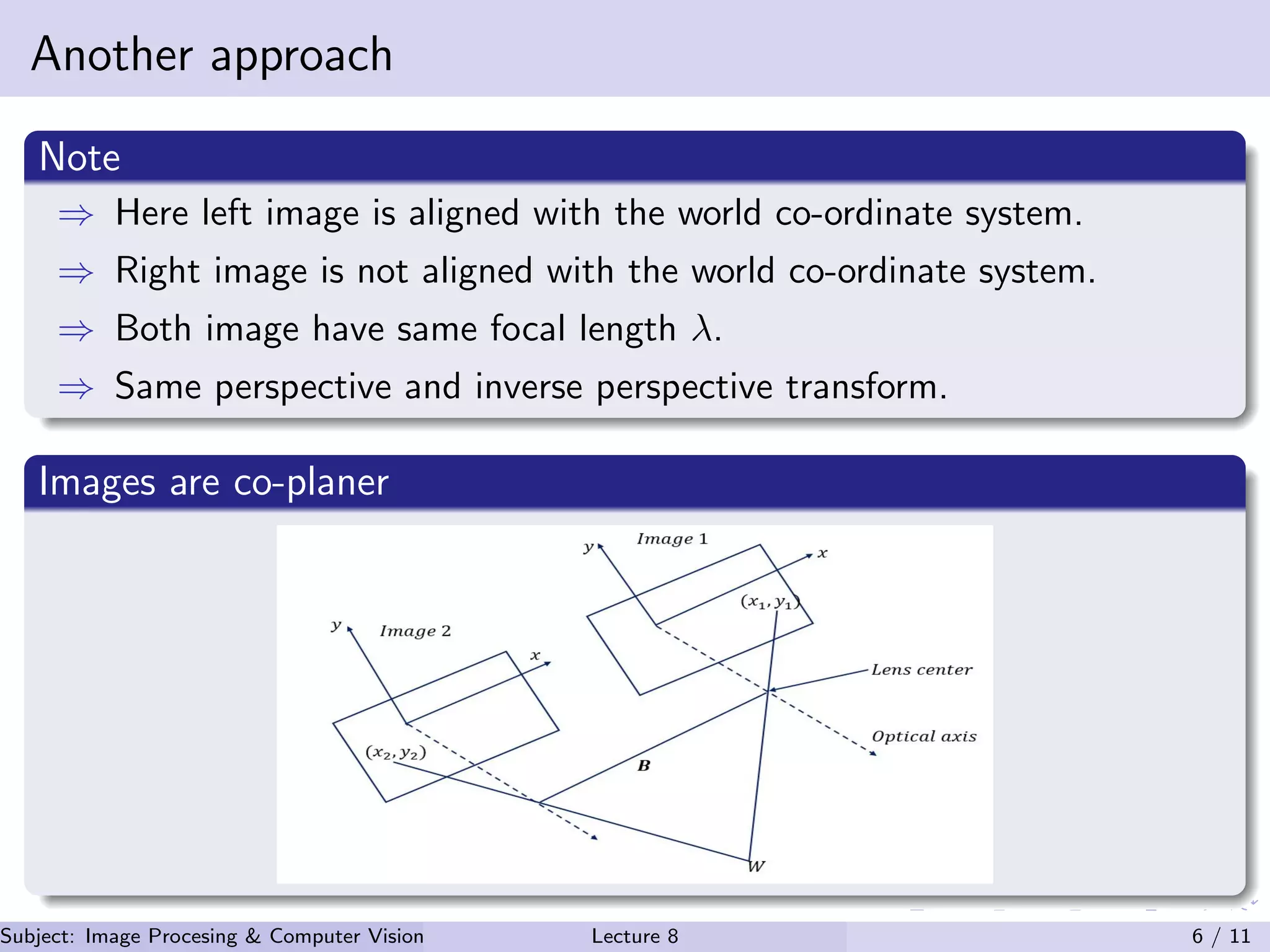 Lecture 8 (Stereo imaging) (Digital Image Processing) | PDF