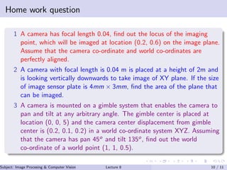 Lecture 8 (Stereo imaging) (Digital Image Processing) | PDF