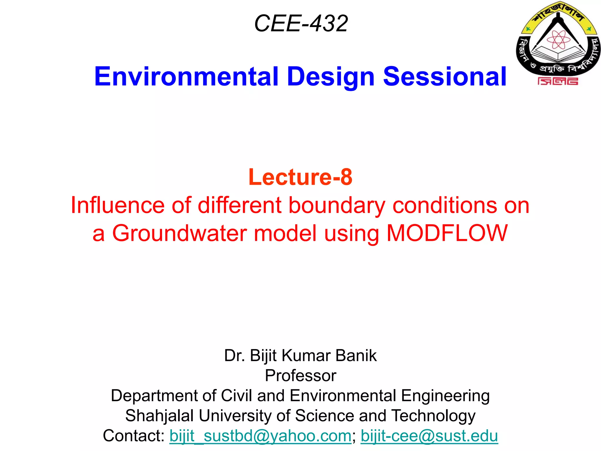 Boundary conditions in groundwater modeling | PDF