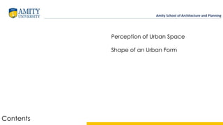 Perception of Urban Space Shape of an Urban Form | PDF