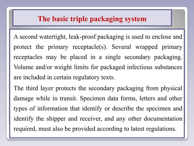 lecture 8.Transportation of biological materials | PPTX | Infectious ...