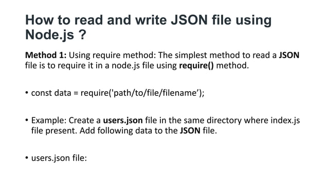 Working with JSON | PPT