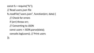 Working with JSON | PPTX | Web Development | Internet