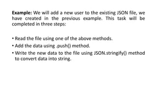 Working with JSON | PPTX | Web Development | Internet