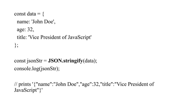 Working with JSON | PPT