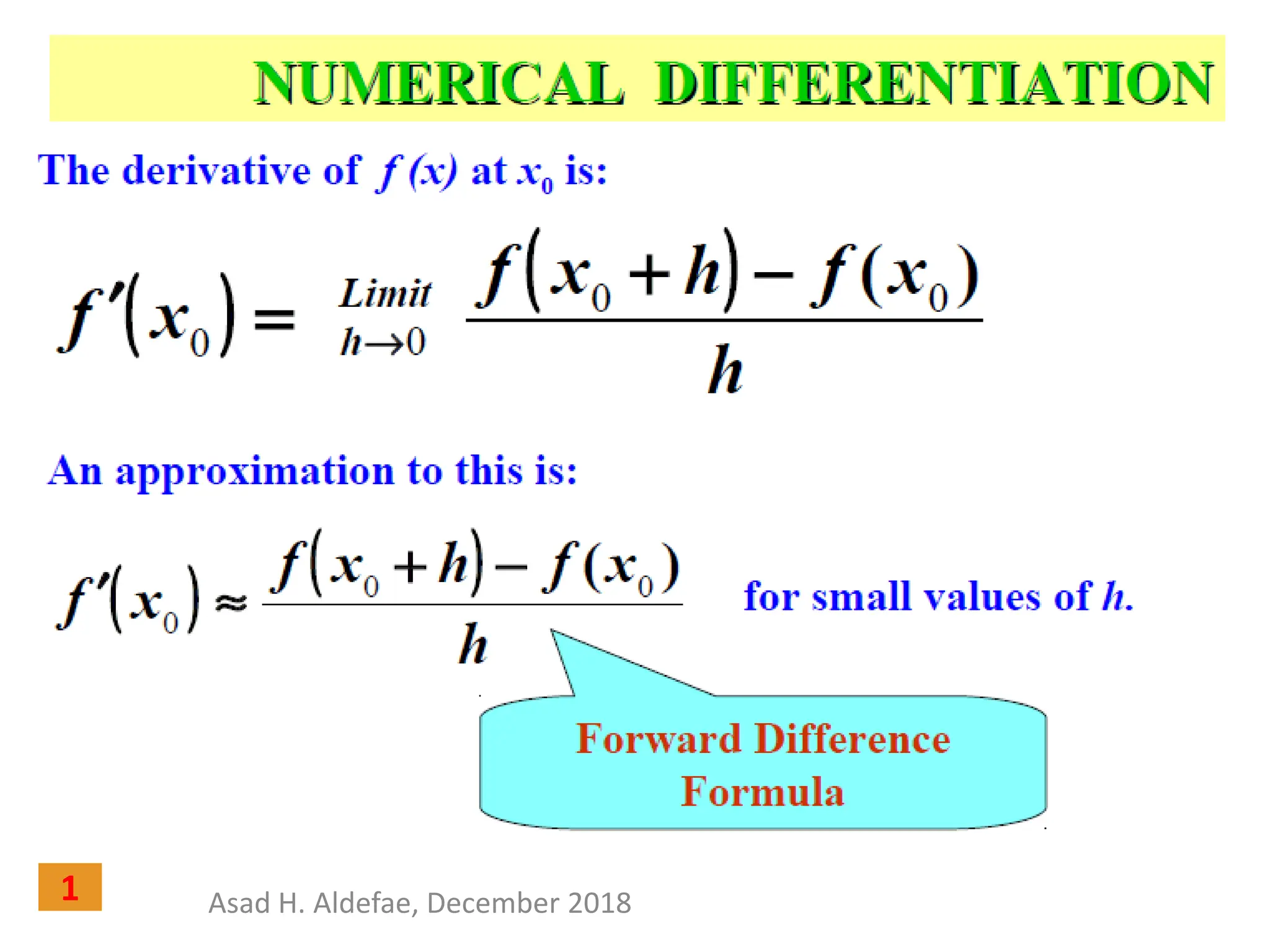 Lecture 8 numerical differentiation.pptx Lecture 8 numerical differentiation.pptx