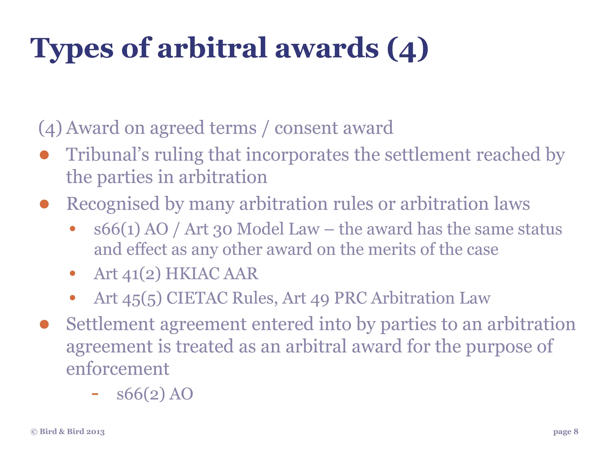 Notes on arbitration (arbitral awards)ppt | PPT