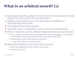 Notes on arbitration (arbitral awards)ppt | PPT