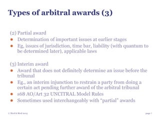Notes on arbitration (arbitral awards)ppt | PPT
