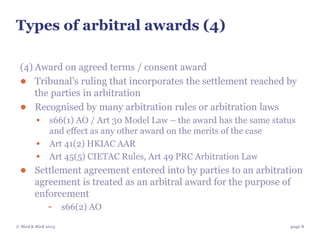 Notes on arbitration (arbitral awards)ppt | PPT