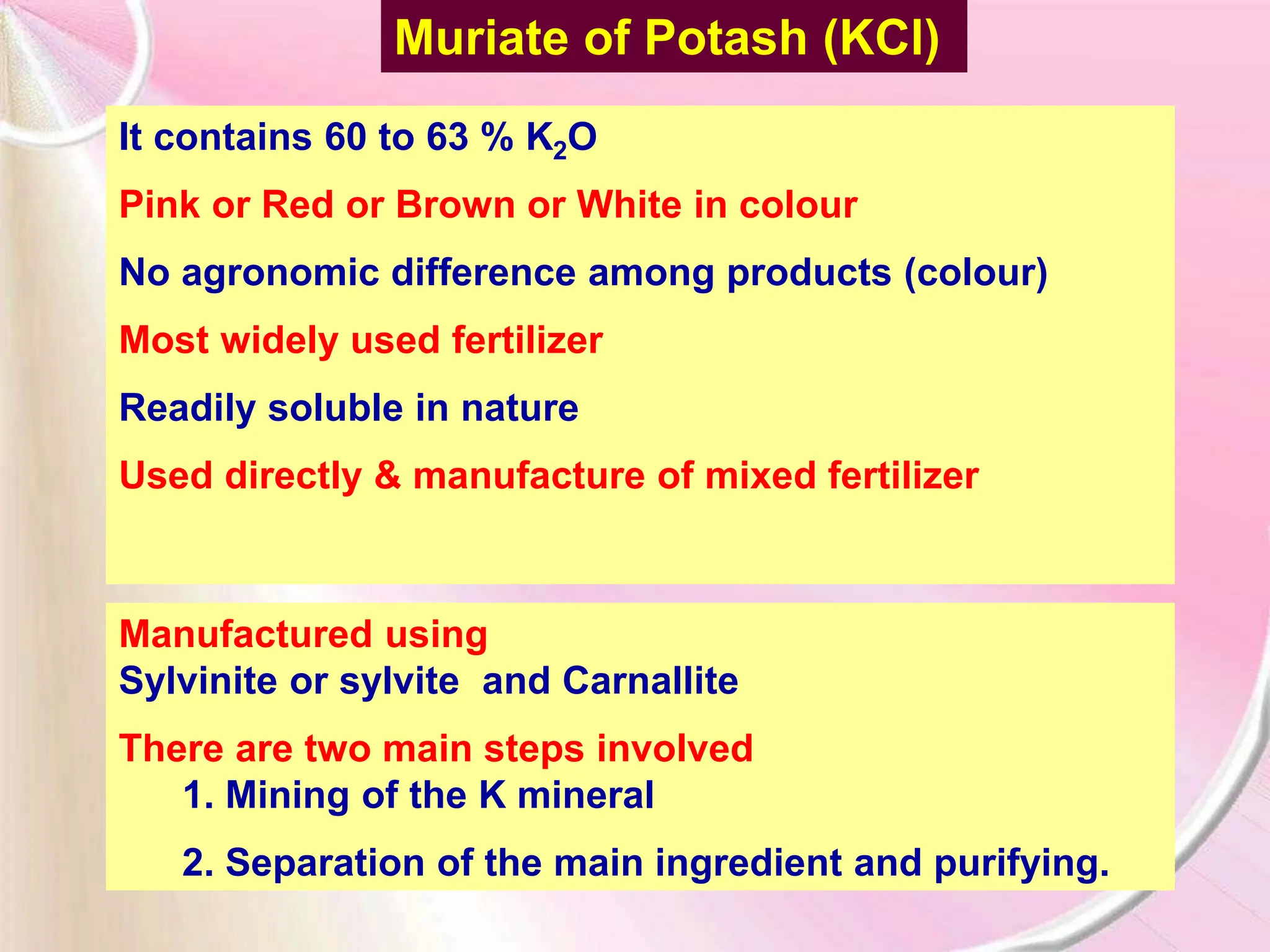 Lecture 8.ppt k fertilizers - MOP and SOP | PPT