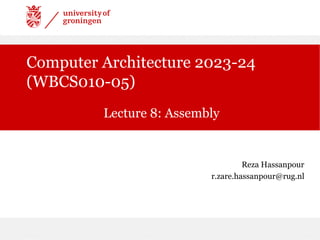 computer architecture Lecture 8 for computer science | PDF