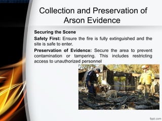 Fire Arson and Explosions Forensic Analysis | PPT