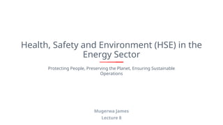 Health, Safety and Environment (HSE) in the Energy Sector | PPTX