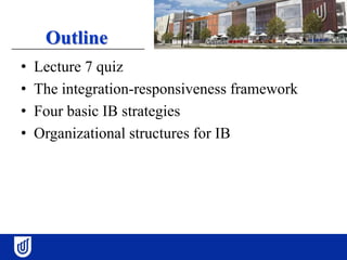 BUSS2067 - Lecture 8 - Global Strategic Structure | PPT
