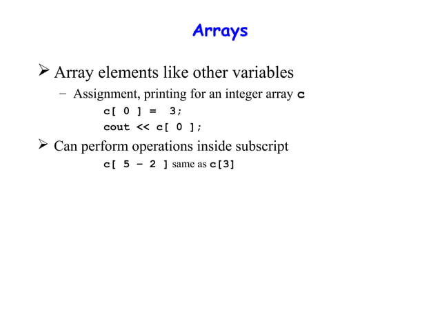 Lecture#8 introduction to array with examples c++ | PPT