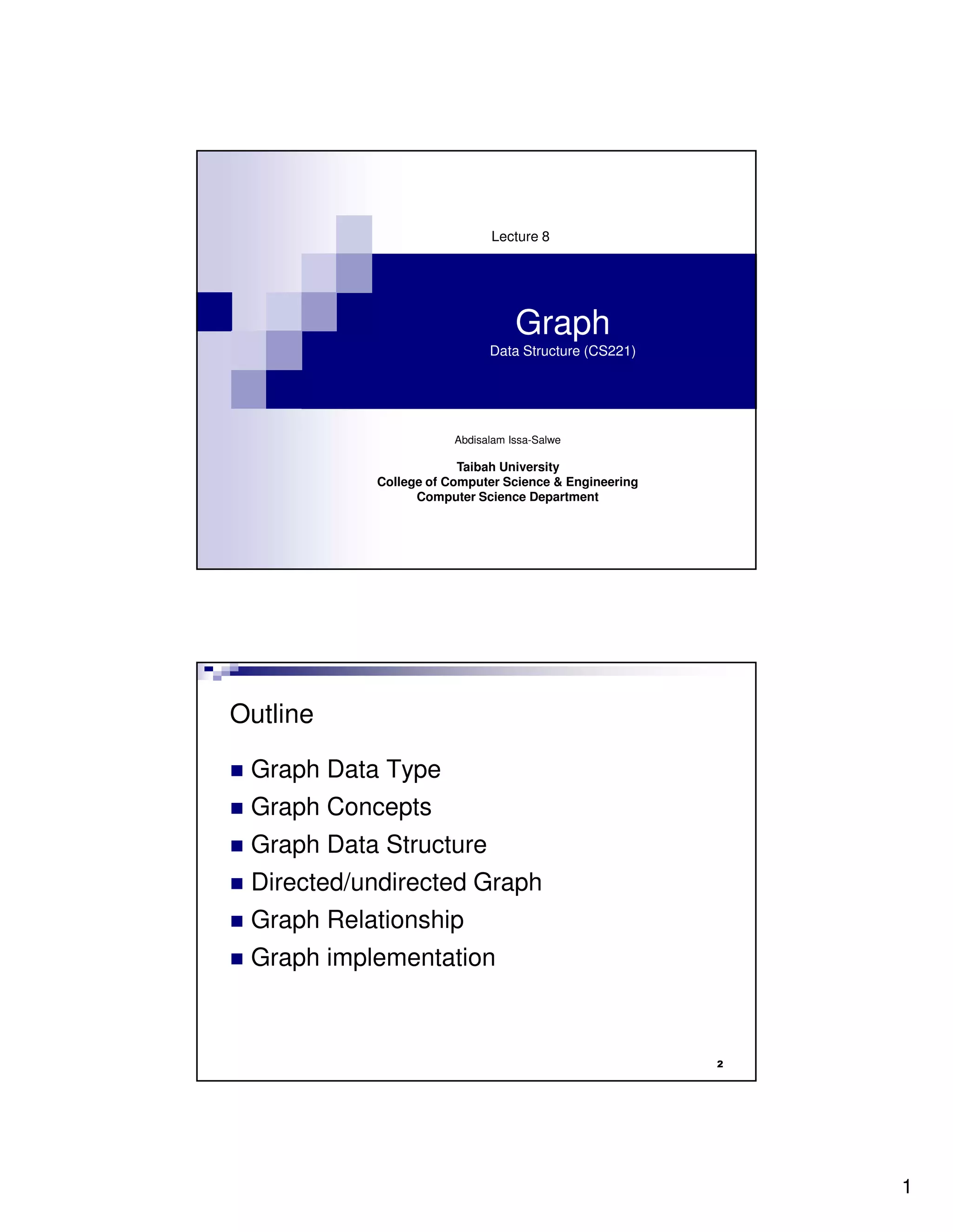 Lecture8 data structure(graph) | PDF
