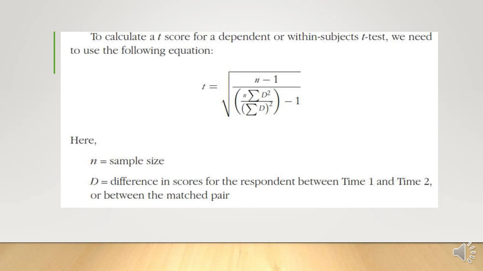 Lecture 8 - Dependent samples T-Test.pptx | Education